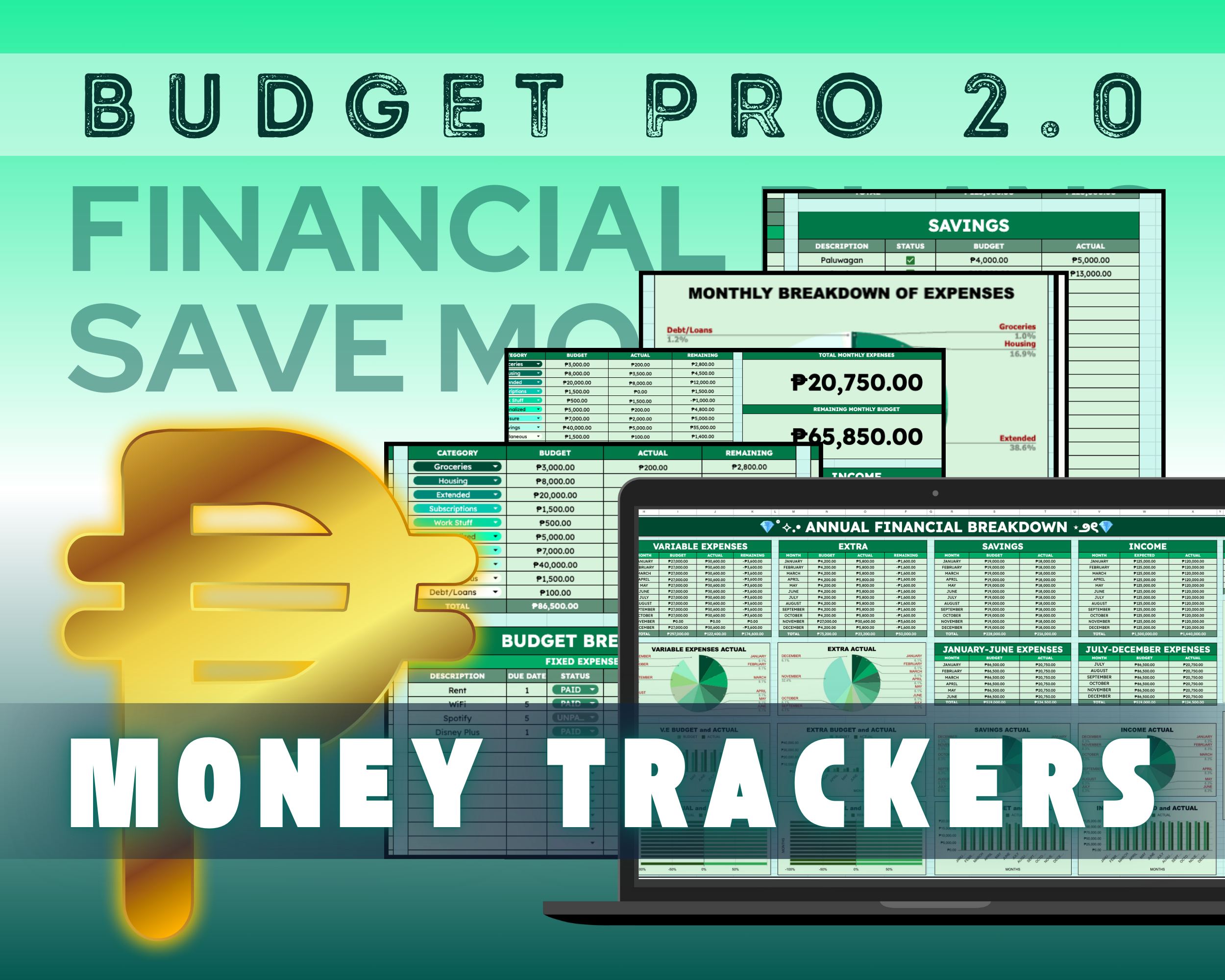 Smart Monthly Budget Tracker (Green Theme) : List, Save, Repeat & Succ ...